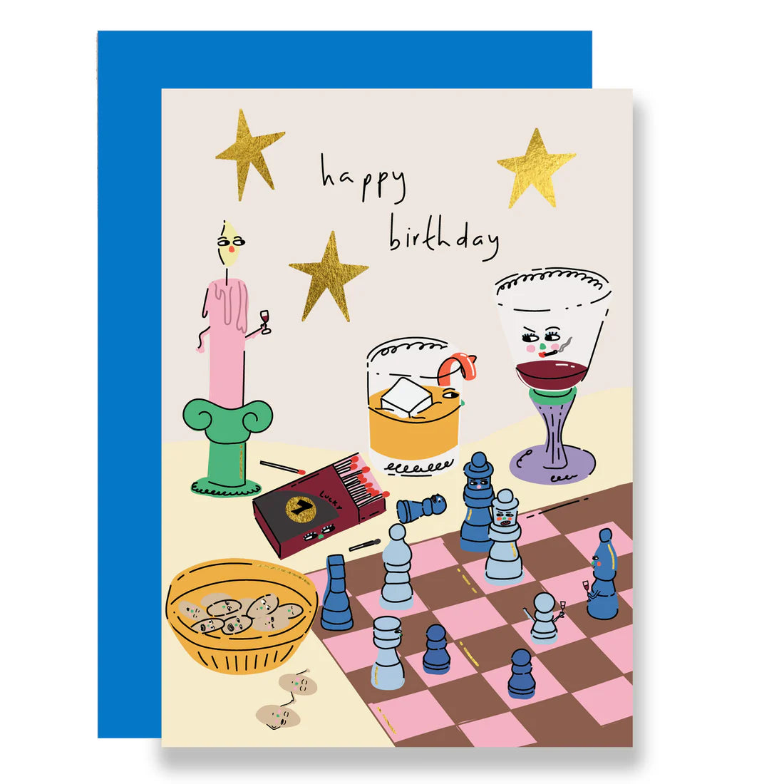 Chess party birthday card – Rare Birds Books